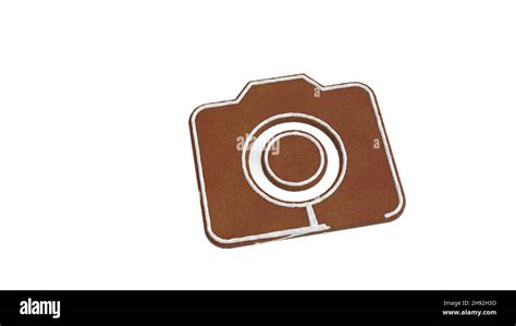 3d Rendering Of Gingerbread Cookie In Shape Of Symbol Of Camera