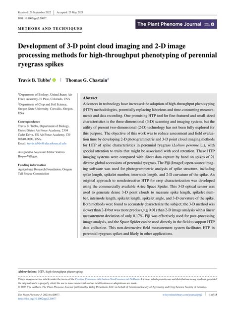 Pdf Development Of 3‐d Point Cloud Imaging And 2‐d Image Processing Methods For High