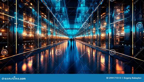 Network Of Connections In Servers Data Storage Systems In Data Centers Ai Generated Image