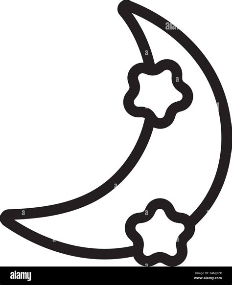 Half Moon Stars Decoration Magic Cartoon On White Background Vector Illustration Stock Vector