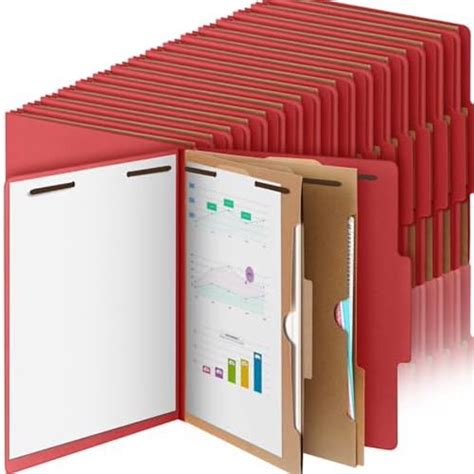 36 Pcs Classification Folders Letter Size 2 Pocket Dividers Pressboard File Folder With