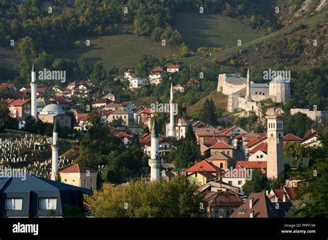 Bosnia And Herzegovina Travnik View Of The Town With Its Minarets And