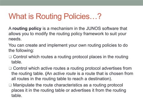 Routing Polices And Firewall Filter Pptx Computer Networking