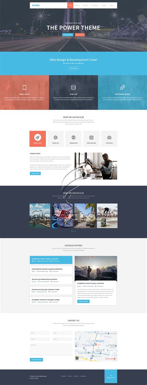 Power 2 Free Html5 And Css Template Flashiat