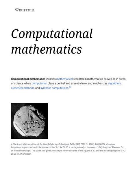 Computational Mathematics Wikipedia Pdf Mathematics Numerical Analysis