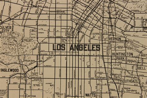 Vintage Map Los Angeles California Original 1935 By Pastonpaper