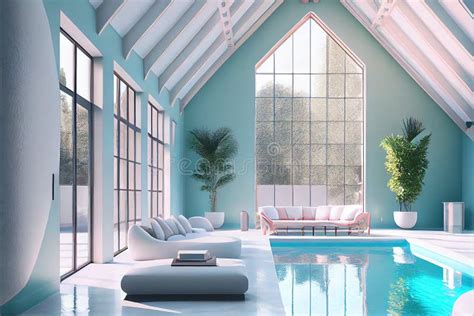 Swimming Pool And Sofa Relax Stock Illustration Illustration Of