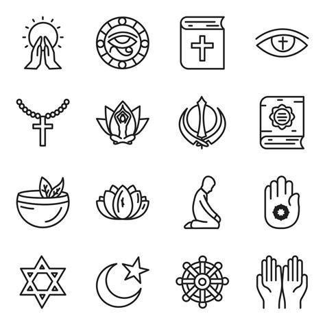 Pack Of Spiritual Elements Icons 16439632 Vector Art At Vecteezy
