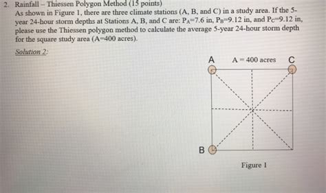 Solved 2 Rainfall Thiessen Polygon Method 15 Points As