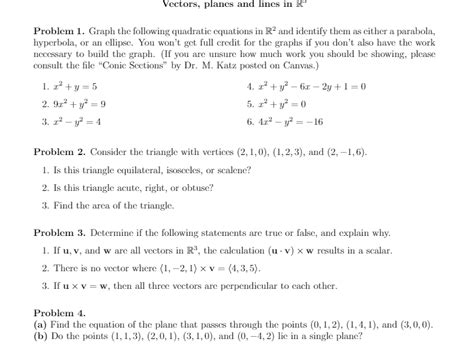 Solved Vectors Planes And Lines In R Problem Graph The Chegg
