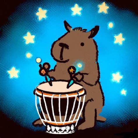 Dall E 2 Made This Masterpiece Capybara Playing Bongos Rcapybara