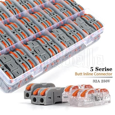 Pcs Electrical Wire Junction Box Push In Spring Splicing Terminal Quick Wire Connectors