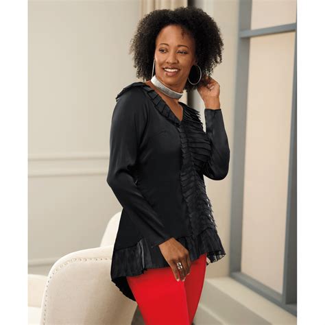 Libbie Satin Pleated Tunic Ashro