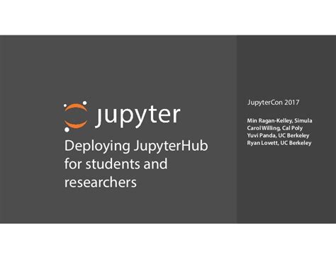Jupyterhub Tutorial At Jupytercon