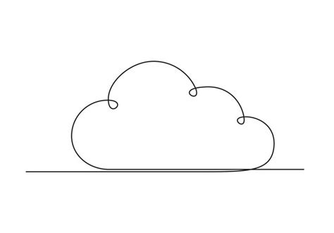 Premium Vector Continuous Drawing Of One Line Of An Cloud