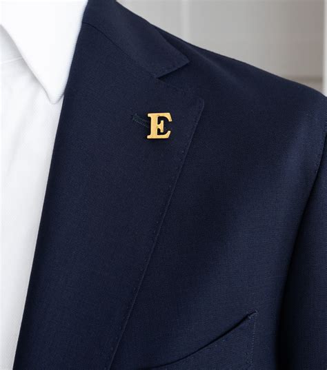 Golden Letter E Lapel Pin Brooch Bubibubi Store