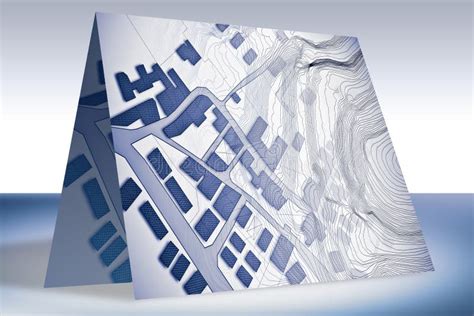 Imaginary Cadastral Map With Buildings Land Parcel And Vacant Plot Land Records And Property