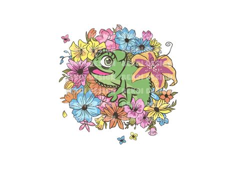Retro Rapunzel Pascal Png Retro Princess Png Retro Pascal Png Floral Pascal Png Pascal Only