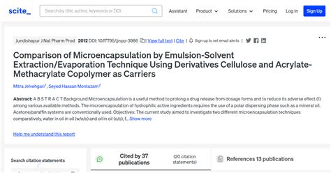 Comparison Of Microencapsulation By Emulsion Solvent Extractionevaporation Technique Using