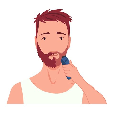 Premium Vector Man Shaving Male Character Grooming Does Personal Skincare Routine Cleansed And