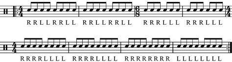 Numbered 8th Note Grouping Hand Stamina Exercise