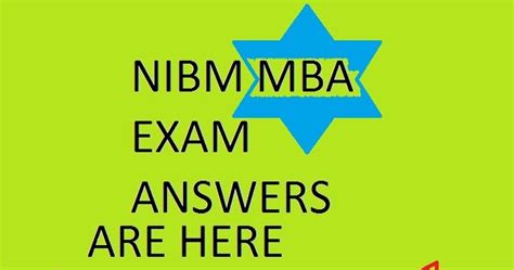 Third Semester Mba Nibm Exam Answers For Mba Third Semester Mba Nibm Exam Answers For Mba