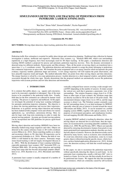pdf simultaneous detection and tracking of pedestrian from panoramic