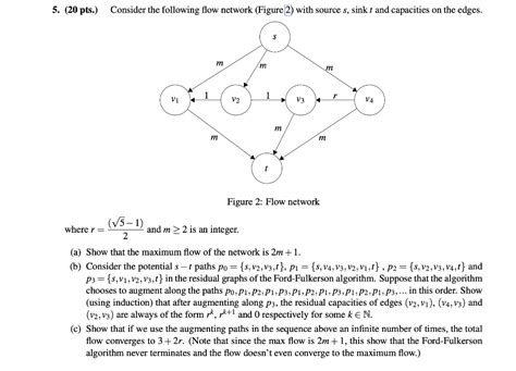 solved 5 20 pts consider the following flow network figure 2
