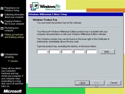Windows Me Millenium Edition Instalace Čisté Pc