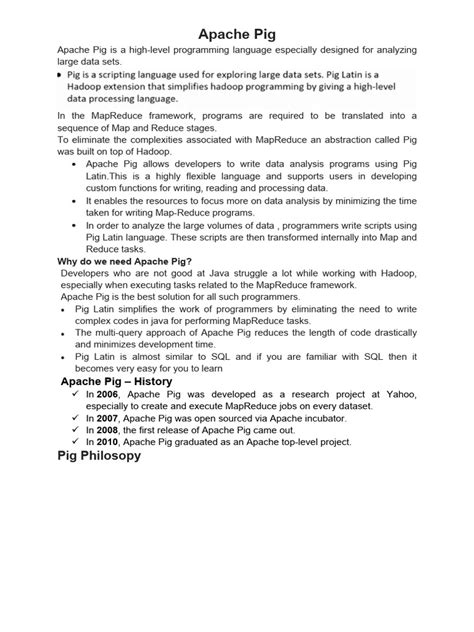Pig Pdf Apache Hadoop Map Reduce