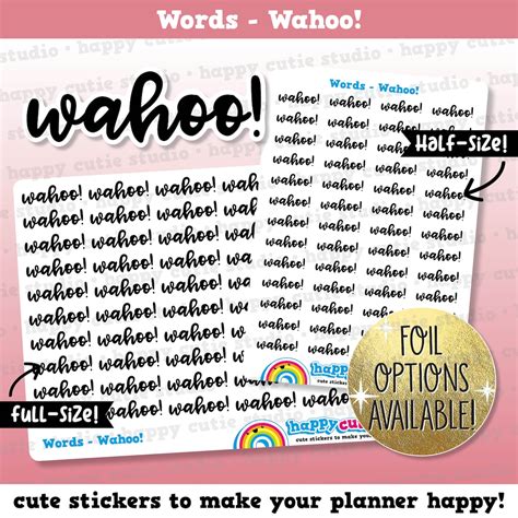 Wahoo Words Banners Foil Planner Stickers Etsy
