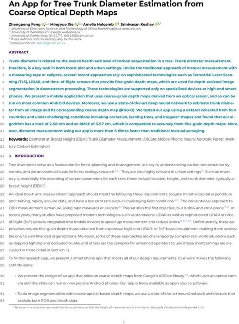 An App For Tree Trunk Diameter Estimation From Coarse Optical Depth