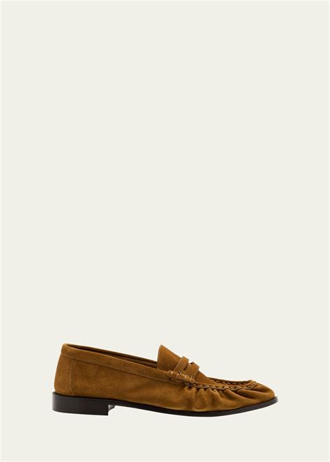 Saint Laurent Mens Limited Edition Suede Ysl Penny Loafers Bergdorf