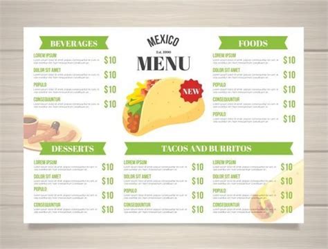 Authentic Mexican Cuisine Menu