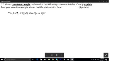 Solved Give A Counter Example To Show That The Following Chegg