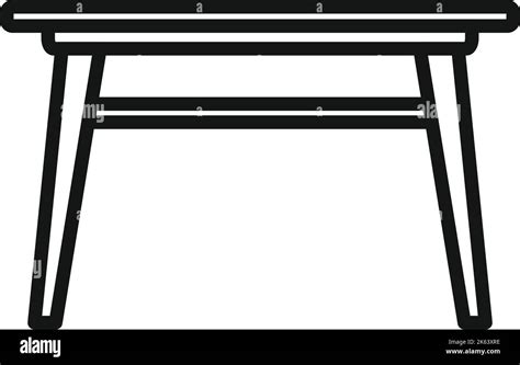 Dinner Table Icon Outline Vector Wood Desk Top Board Stock Vector