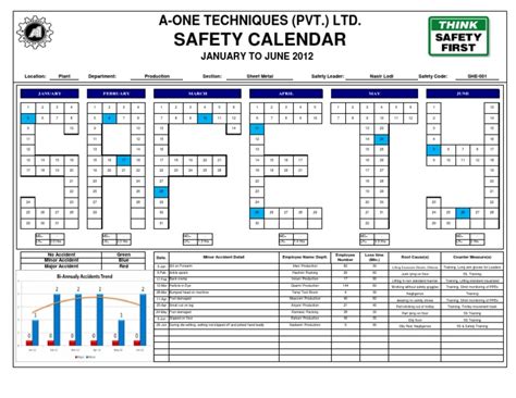 Safety Calendar A One Techniques Pvt Ltd Pdf