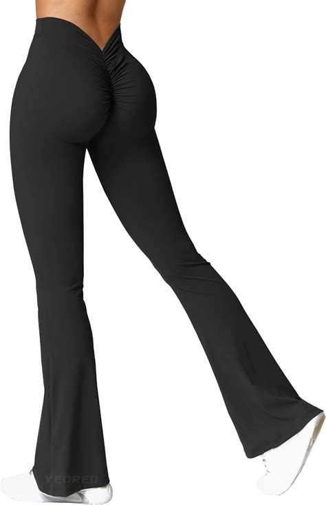 Yeoreo Scrunch Flare Leggings Daze V Back Butt Lifting Wide Leg High