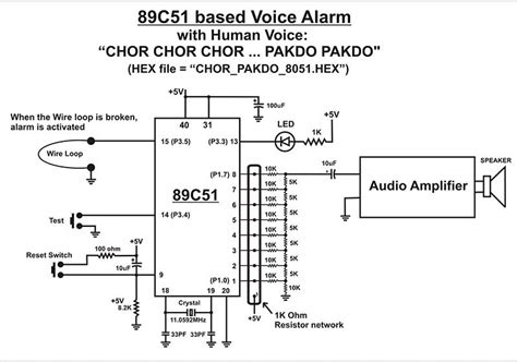 Microcontroller 89c51 Based Chor Pakdo Alarm Circuit Diagram In Hindi Diy Practical Electronic