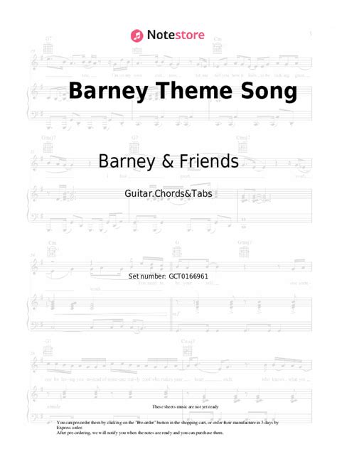 Barney Theme Song Chords And Tabs Barney And Friends In Note