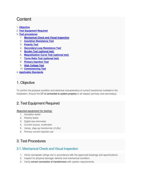 Current Transformer Testing Procedure And Commissioning Guideline Pdf