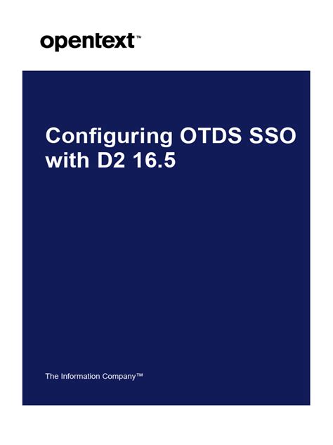 Configuring Otds Sso With D2 16 5 Pdf Active Directory Domain Name System