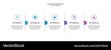 horizontal progress bar featuring 5 arrow shaped vector image