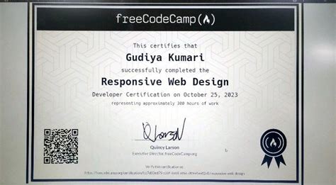 Gudiya Kumari On Linkedin I Am So Glad To Share My Freecodecamp Certification 😊