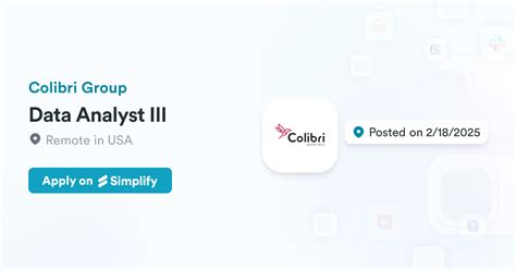Data Analyst III @ Colibri Group | Simplify Jobs