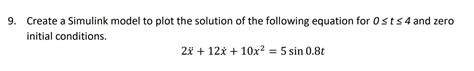 Solved Create A Simulink Model To Plot The Solution Of Chegg Com