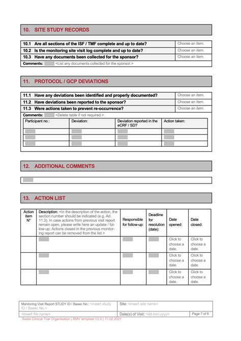 Deviation Report Template