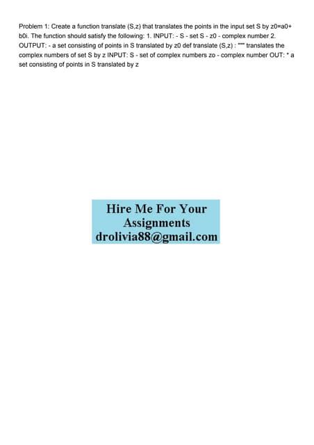 Problem 1 Create A Function Translate Sz That Translatespdf