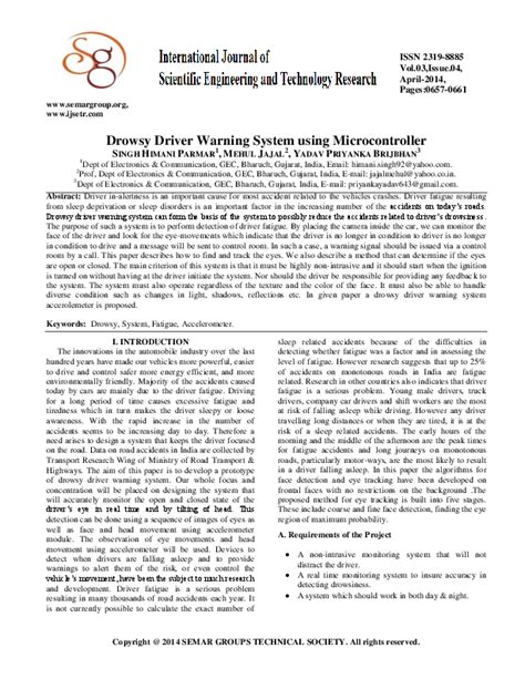 Pdf Drowsy Driver Warning System Using Microcontroller