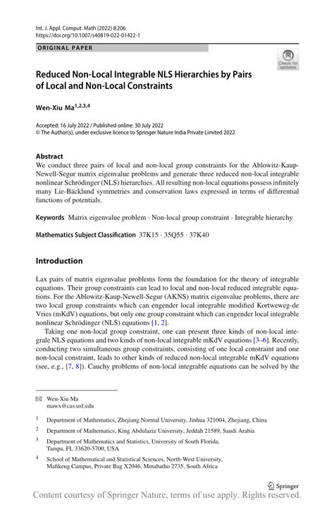 Reduced Non Local Integrable Nls Hierarchies By Pairs Of Local And Non